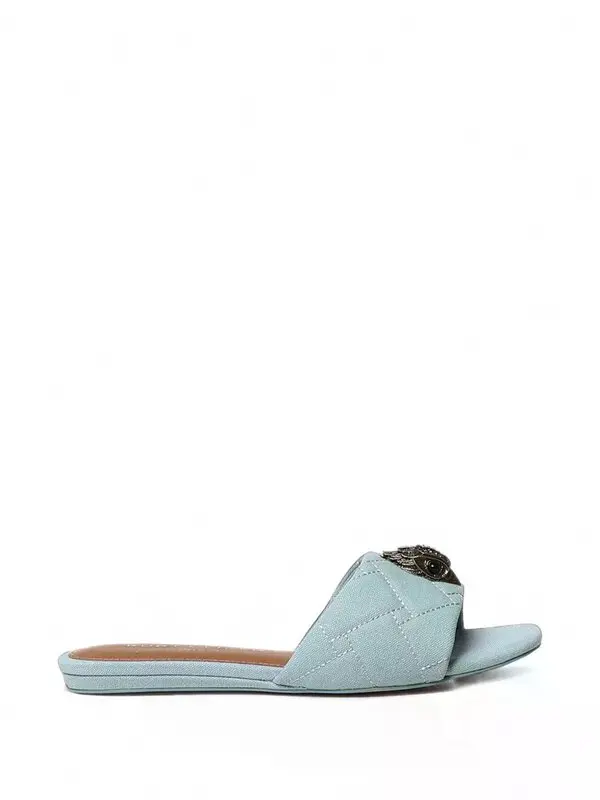 Kurt Geiger Quilted Eagle-plaque Flat Sandals - Blue