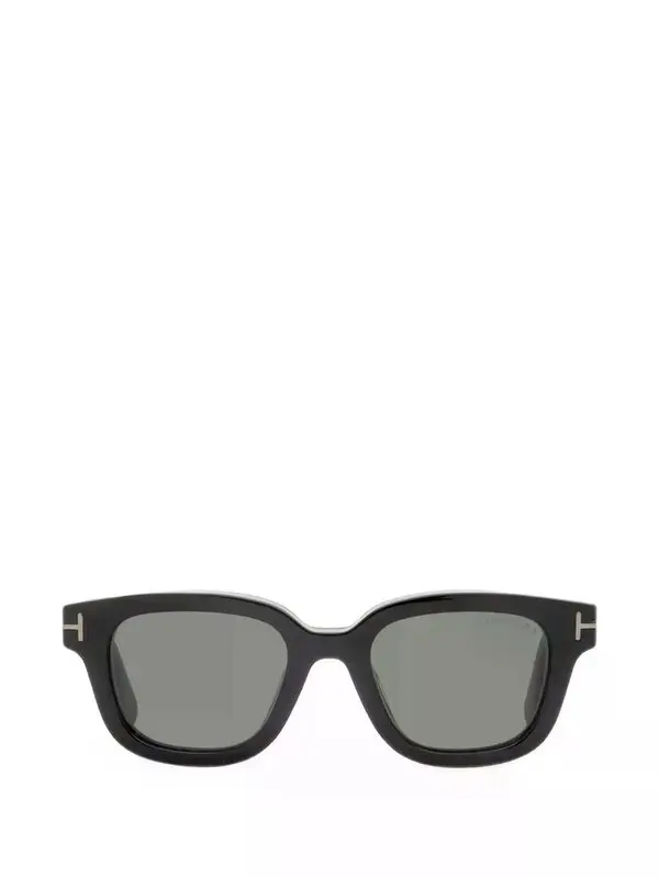 TOM FORD T-logo Rectangular-frame Sunglasses - Black