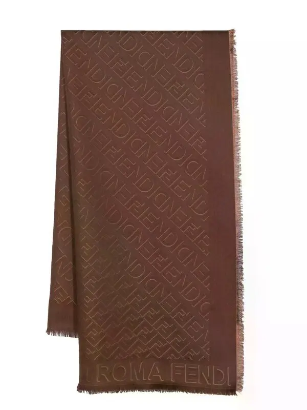 Fendi Logo-print Virgin-wool Scarf