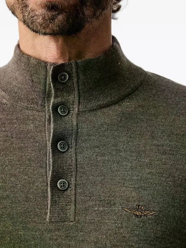 AERONAUTICA MILITARE Logo-embroidered Wool Sweater