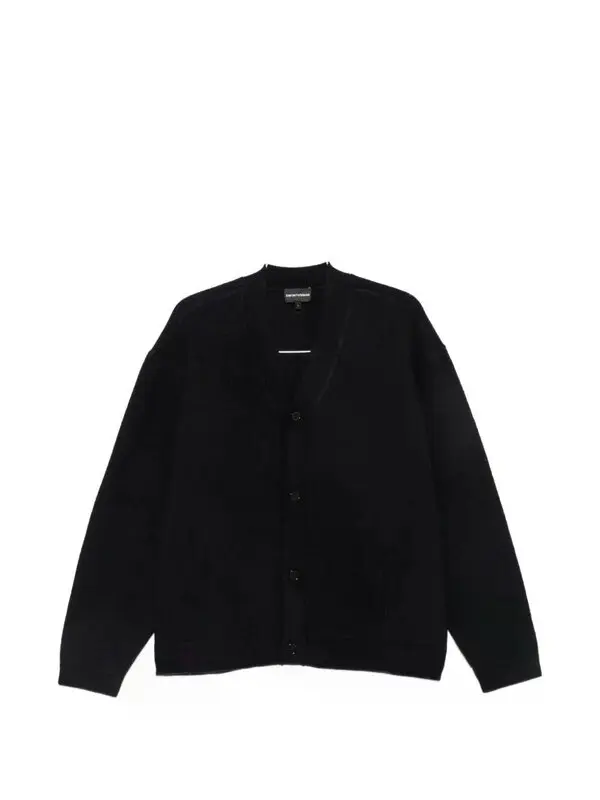 Emporio Armani V-neck Knitted Cardigan - Blue