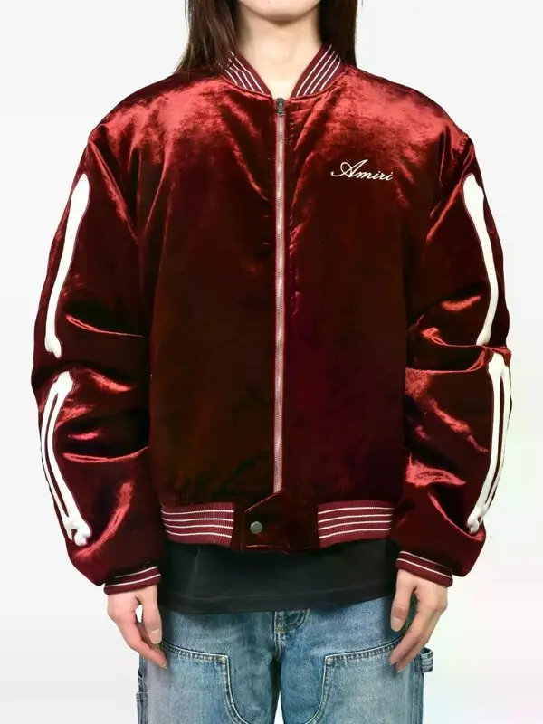 Amiri Bones Velvet Bomber Jacket