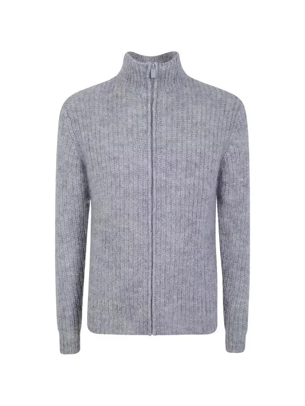 Aspesi Ribbed Zip-up Cardigan - Grey