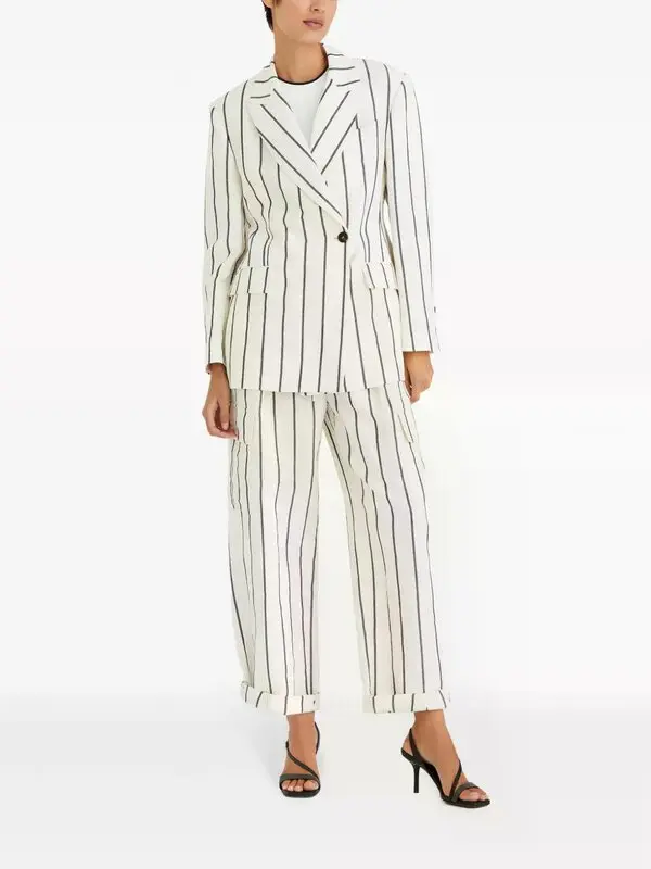 Brunello Cucinelli Striped Linen-blend Suit