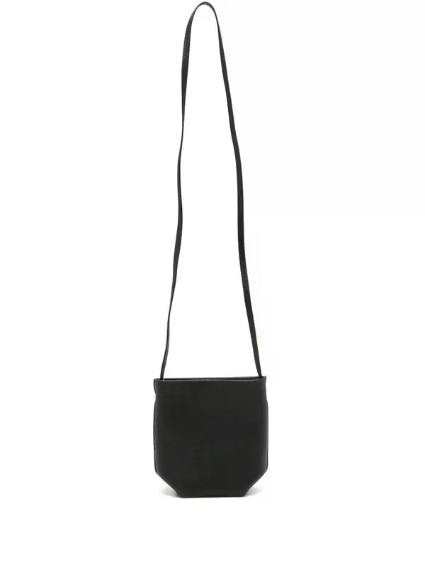 THE ROW Ns Park Grained Leather Shoulder Bag - Black