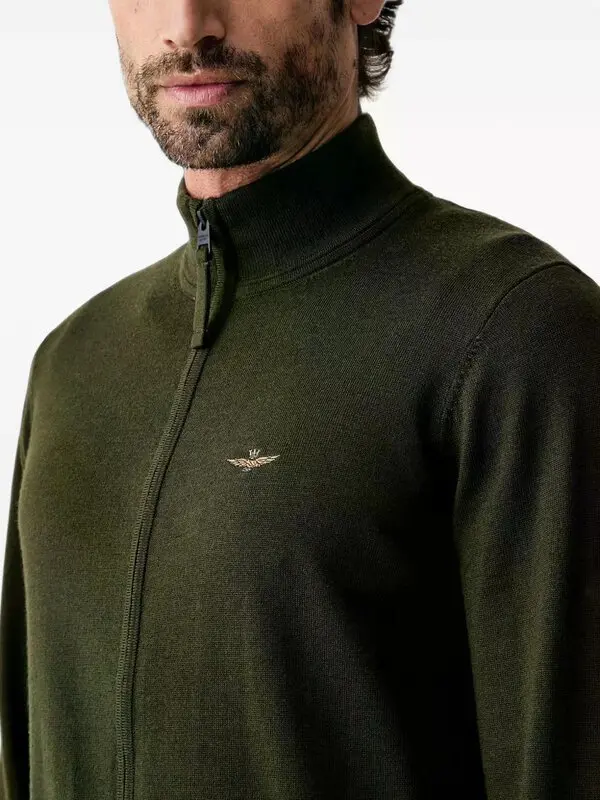AERONAUTICA MILITARE Zip-up High-neck Cardigan