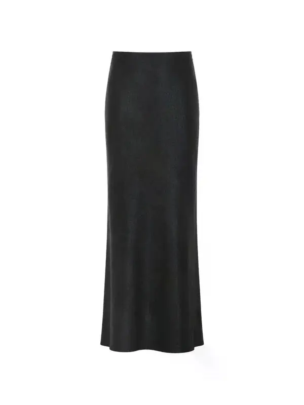 Elisabetta Franchi Crocodile-effect Maxi Skirt - Black