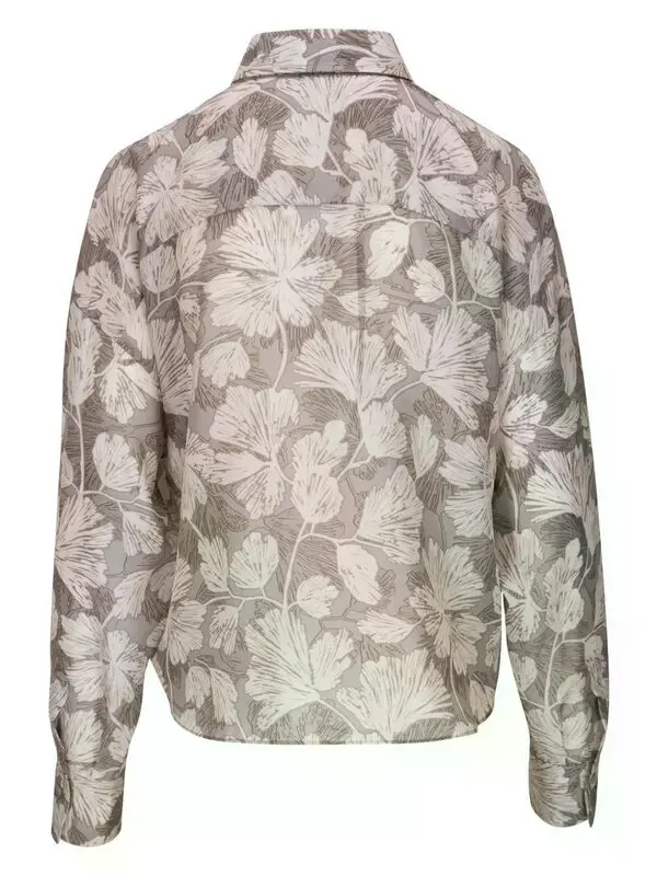 Brunello Cucinelli Floral-print Silk Shirt