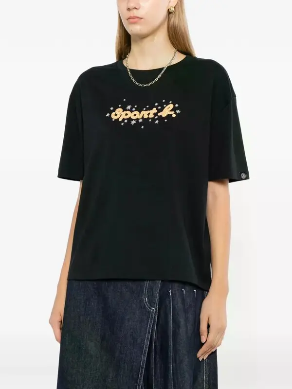 AGNES B. Logo Print T-shirt - Black