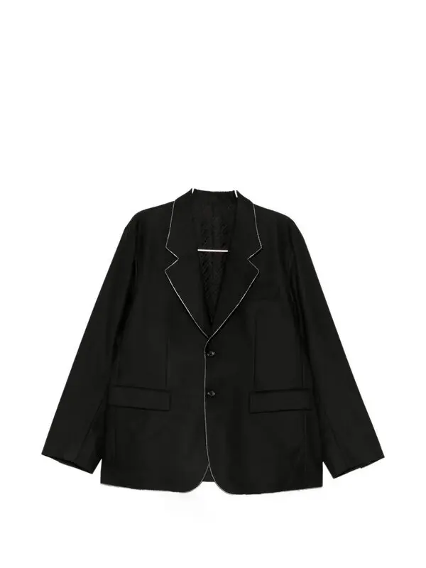 MASTERMIND WORLD Contrast-stitched Notched-lapel Jacket - Black