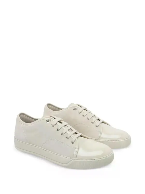 LANVIN Dbb1 Patent Leather And Suede Sneakers - Neutrals