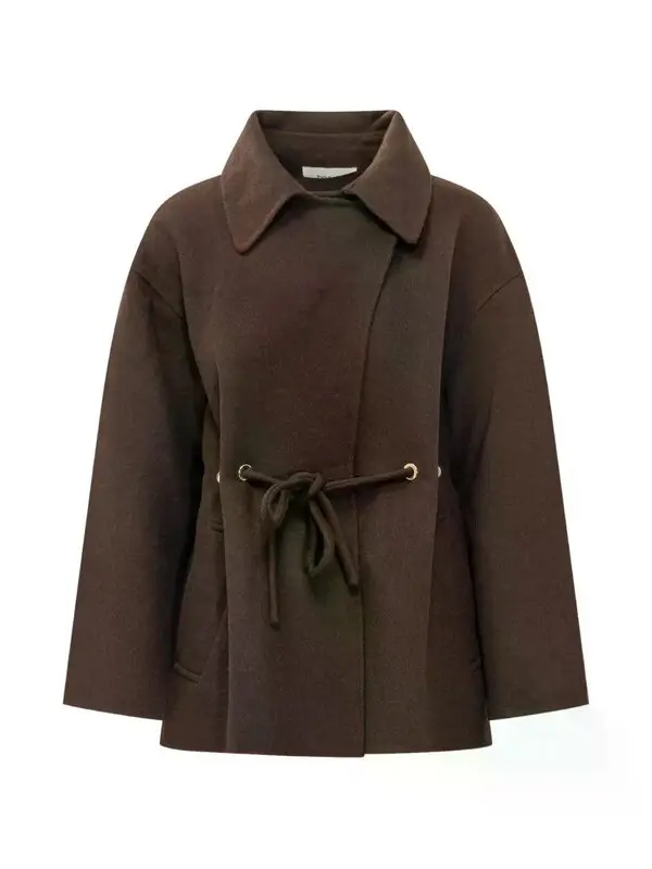 Ba&sh Kam Drawstring Waist Coat - Brown