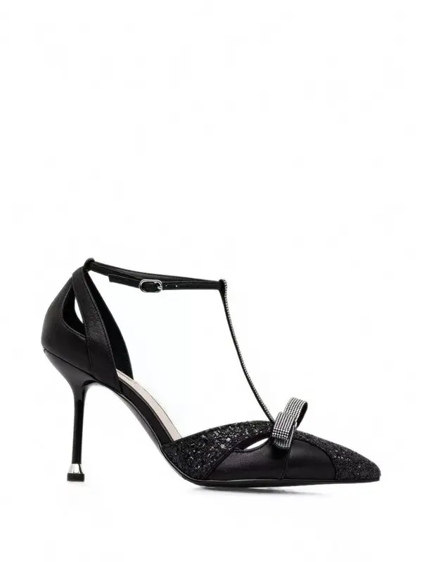 Liu Jo Glitter-effect Bow-detail Pumps - Black