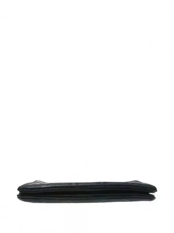 LOUIS VUITTON 2010-2020s Monogram Double Zip Pochette Clutch Bag - Black