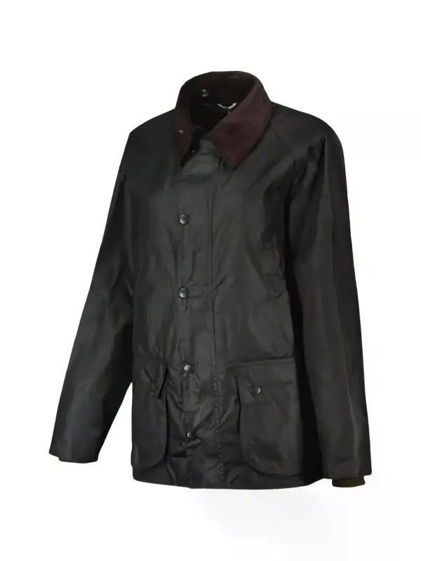 Barbour Corduroy-collar Waxed Jacket - Black