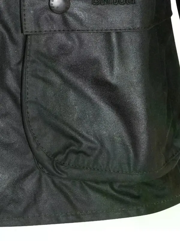 Barbour Corduroy Collar Waxed Jacket - Black