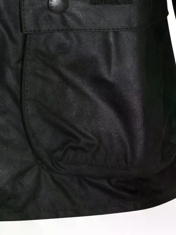 Barbour Corduroy Collar Waxed Jacket - Black