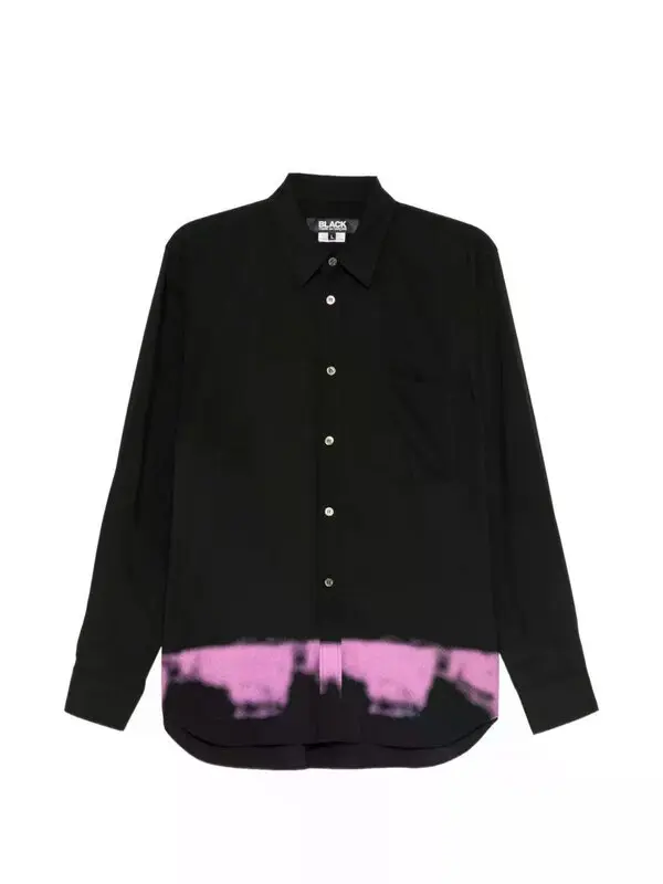 Comme Des Garçons Spray-paint Effect Shirt - Black