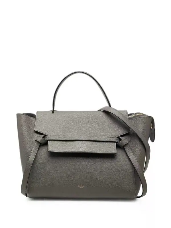 Celine Grained Calfskin Belt Bag Satchel - Grey