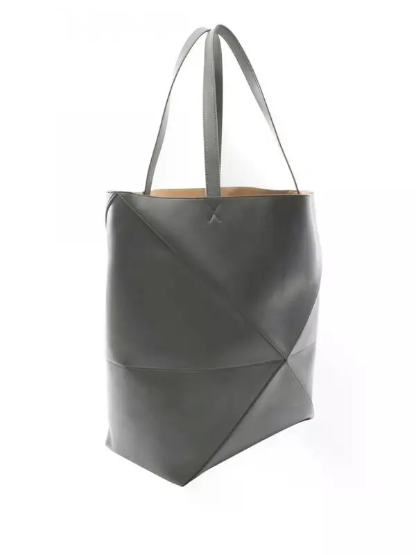 Loewe Large Calfskin Puzzle Fold Tote Bag - Grey