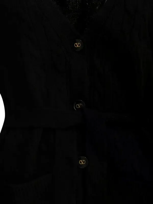 Valentino Garavani Cable-knit Belted Cardigan
