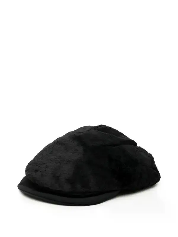 Junya Watanabe Faux-fur Flat Cap - Black