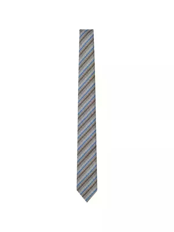 Missoni Zigzag Silk Neck Tie - Grey