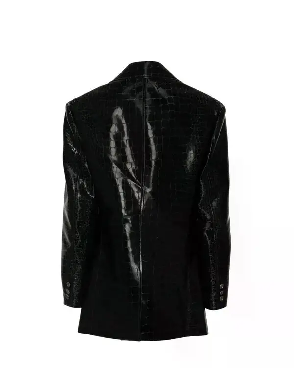 Junya Watanabe Crocodile-effect Notched-lapel Jacket