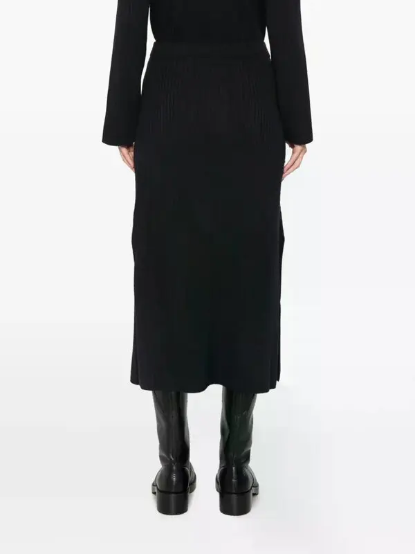 A.p.c. Ribbed-knit Side-slit Midi Skirt