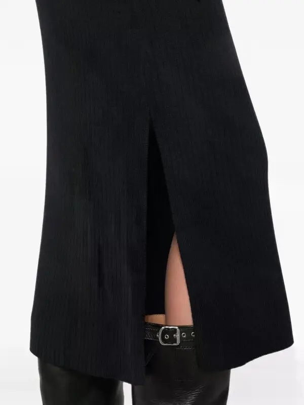 A.p.c. Ribbed-knit Side-slit Midi Skirt