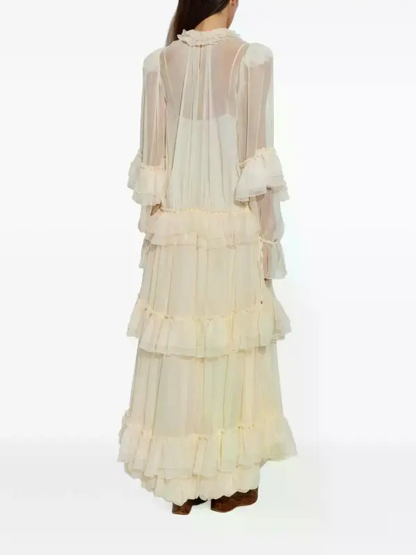 Chloé Ruffled Tiered Midi Dress