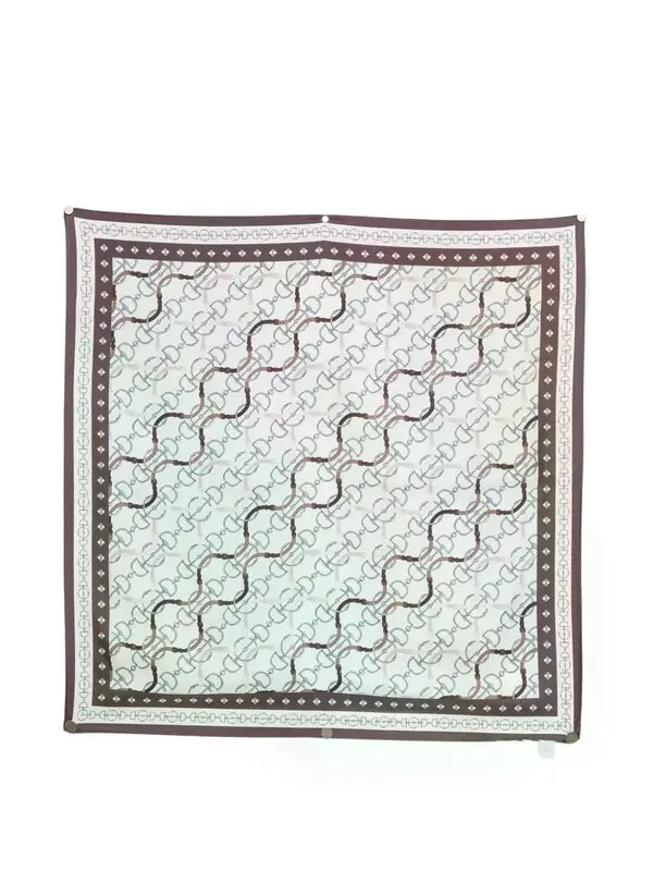 Eleventy Chain-print Silk Scarf