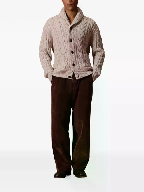 BALLANTYNE Cable-knit Wool Cardigan