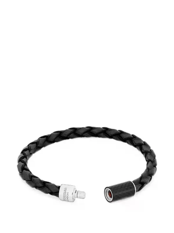 Tateossian Carbon Pop Leather Bracelet