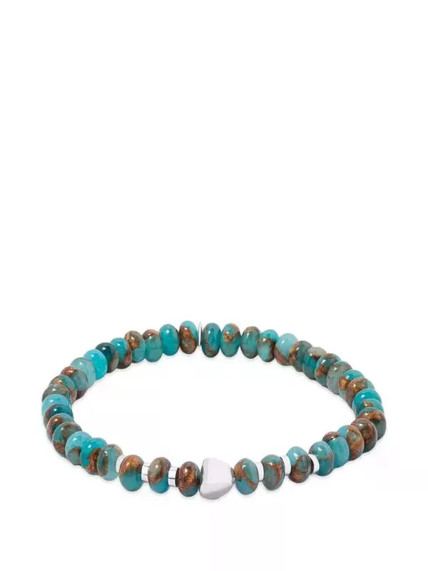 Tateossian Nepal Nugget Beaded Logo Charm Bracelets - Blue