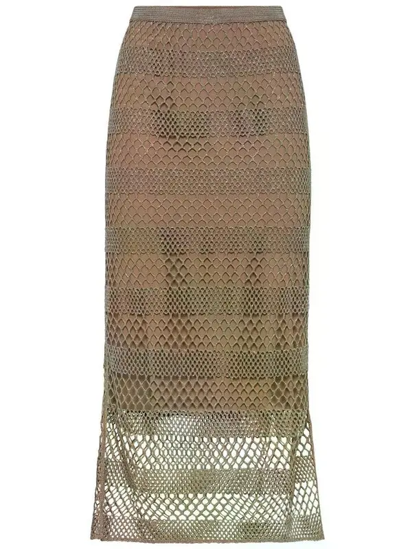 Brunello Cucinelli High-waist Silk Skirt - Neutrals