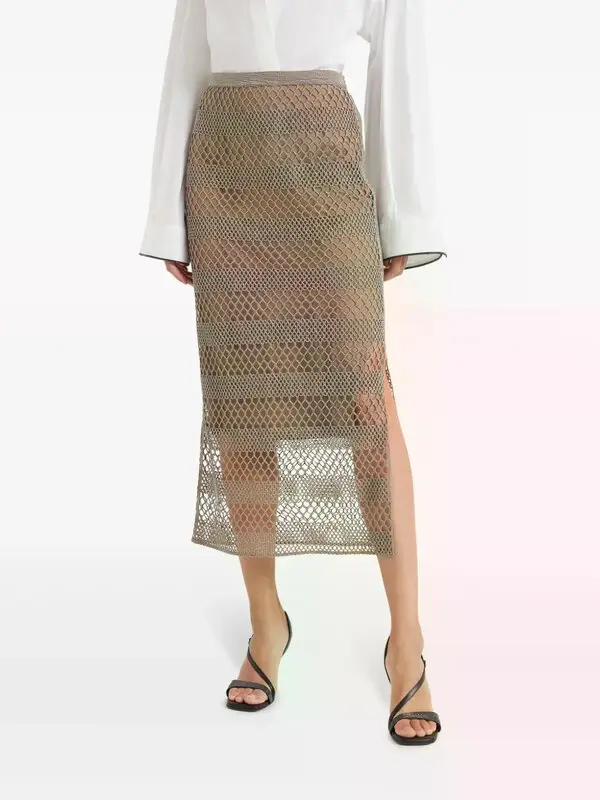 Brunello Cucinelli High-waist Silk Skirt