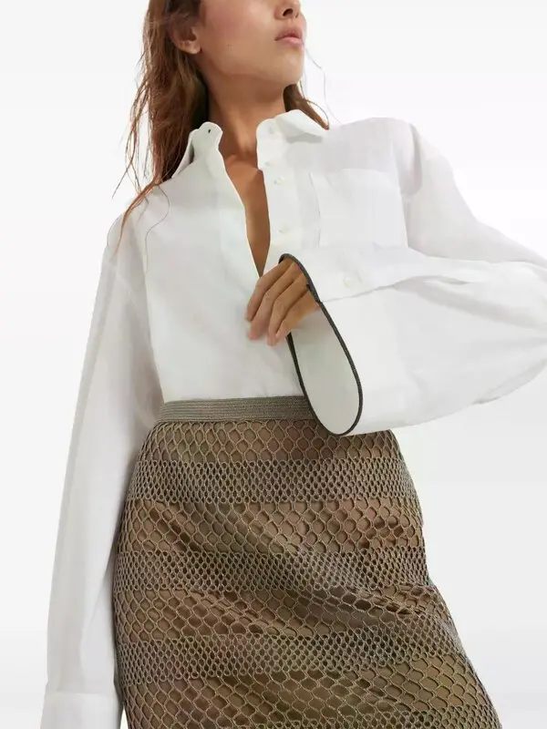 Brunello Cucinelli High-waist Silk Skirt