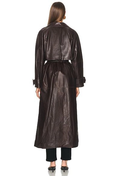 Nour Hammour Staley Leather Coat