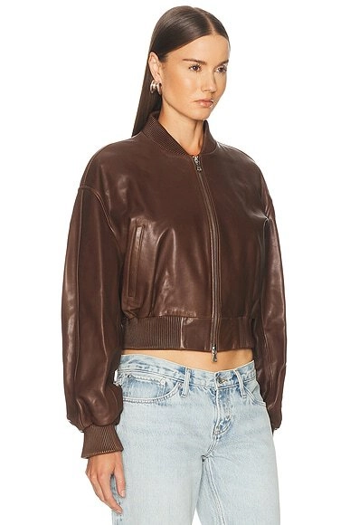 Nour Hammour Wren Leather Bomber Jacket