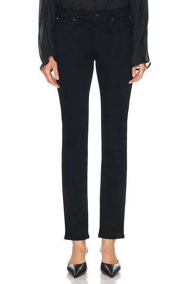 SLVRLAKE Naomi Slim Straight Leg Jeans - Jet Black