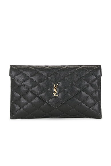Saint Laurent Grain De Poudre Matelassé Pouch