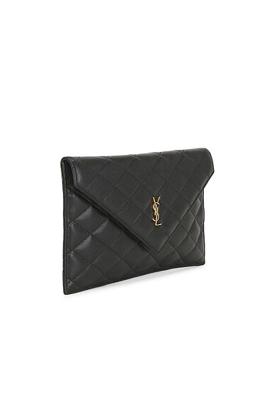 Saint Laurent Grain De Poudre Matelassé Pouch