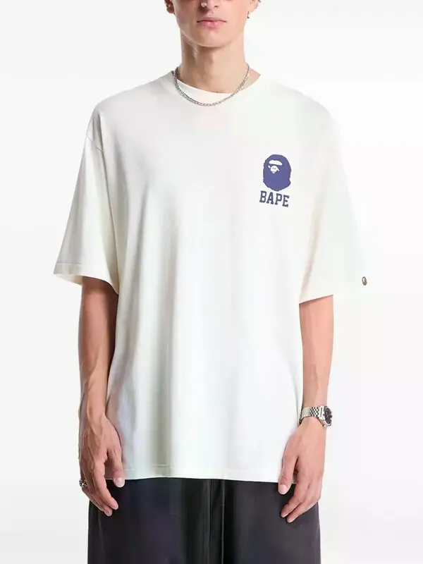 A BATHING APE Logo Print Relaxed Fit T-shirt - Neutrals