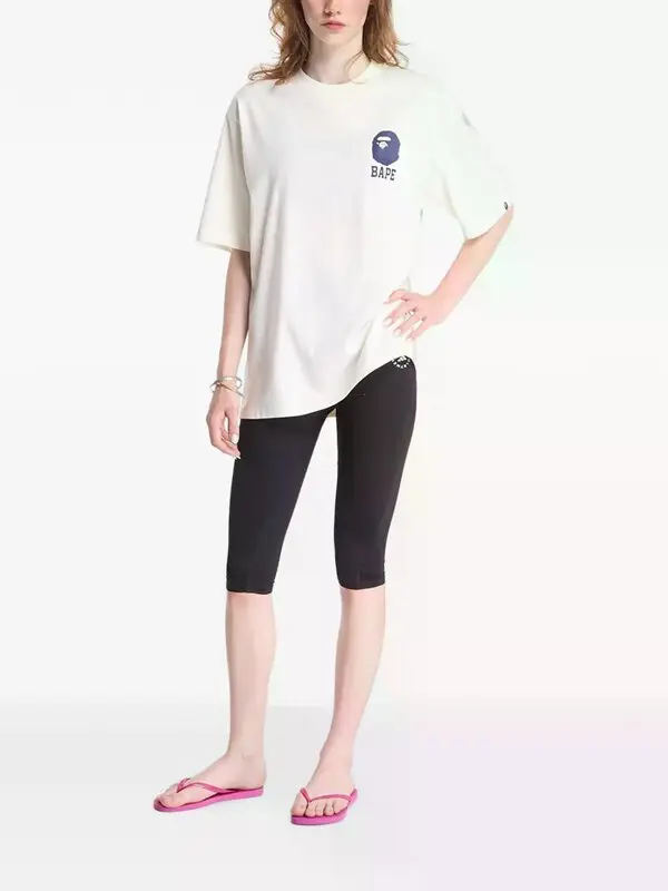 A BATHING APE Logo Print Relaxed Fit T-shirt - Neutrals