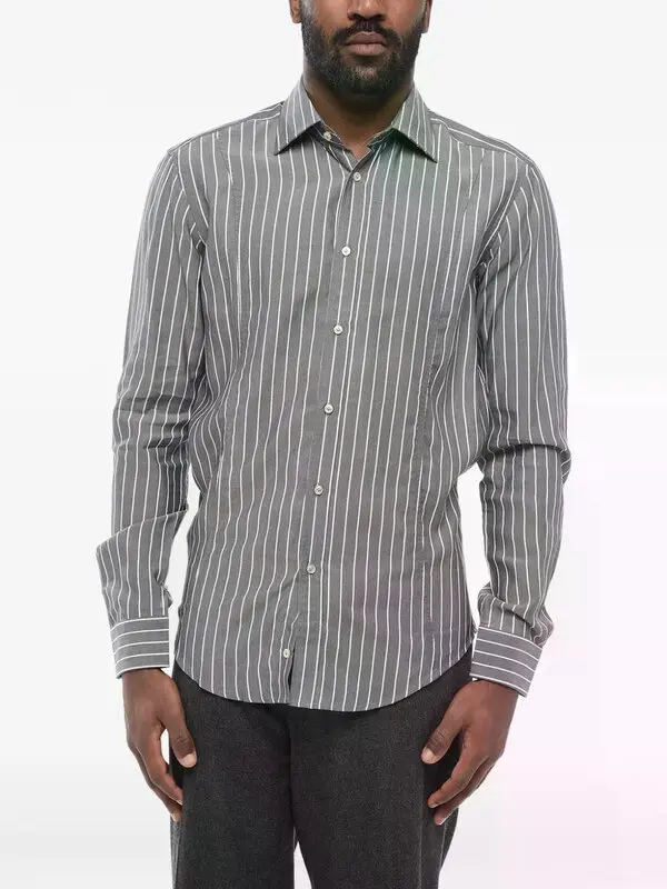 Brian Dales Awning-striped French-collar Shirt