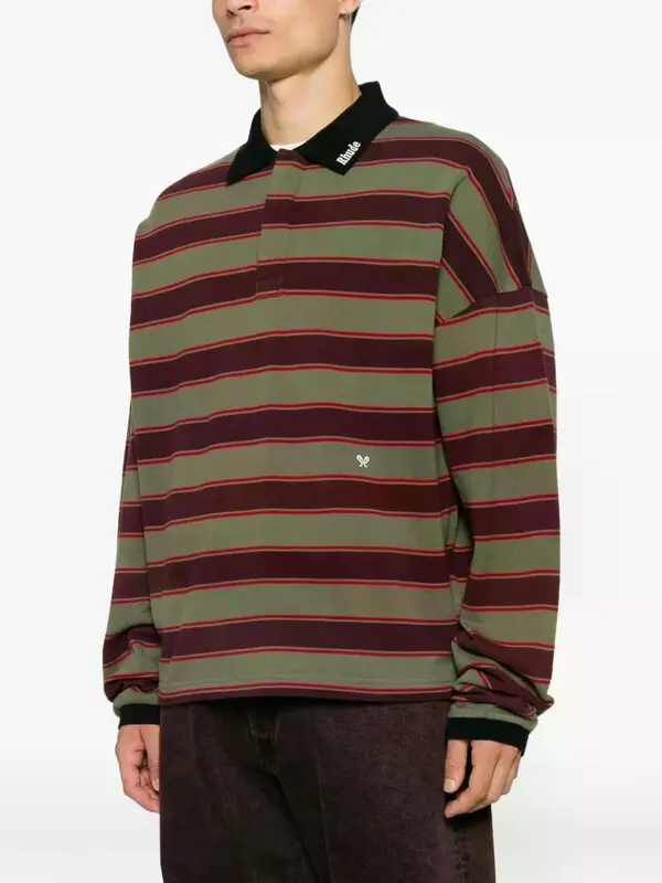 Rhude Striped Long-sleeve Polo Shirt