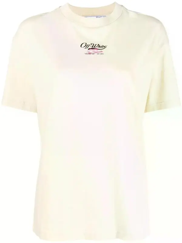 Off-White Logo-print Organic Cotton T-shirt - Neutrals