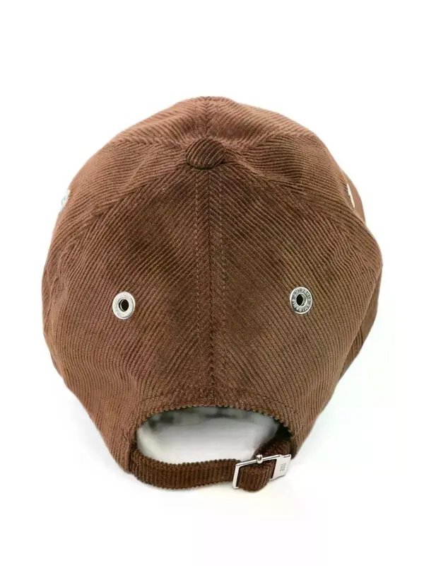 AMI Paris De Coeur Corduroy-texture Baseball Cap - Brown