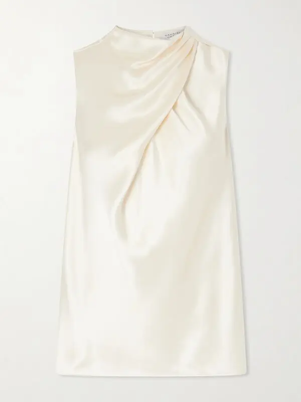Gabriela Hearst Melina Draped Silk-satin Blouse - Neutrals